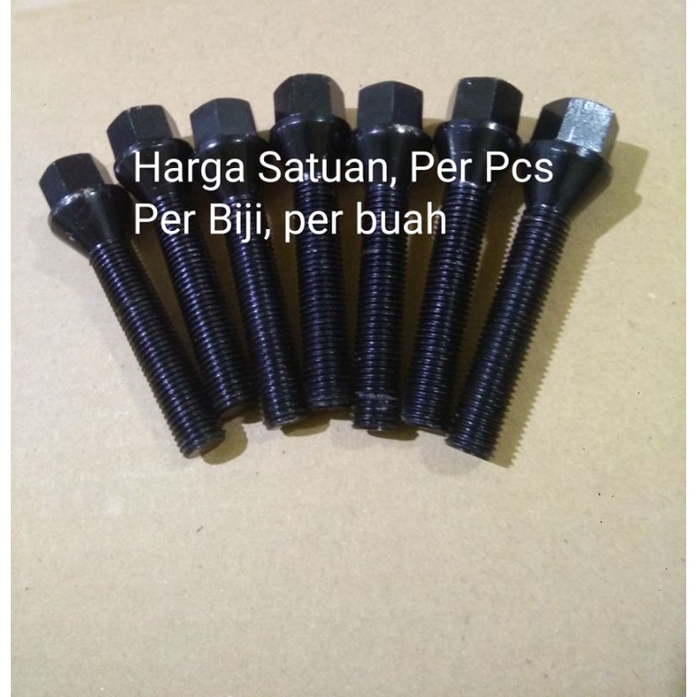 Jual Baut Roda Variasi BMW MERCEDES 12 X 1.5 Hitam Panjang 85 MM ...