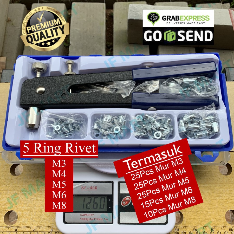 Jual Tang Rivet Nut 5 Ukuran Ring Rivette & 100Pcs Mur | Shopee Indonesia