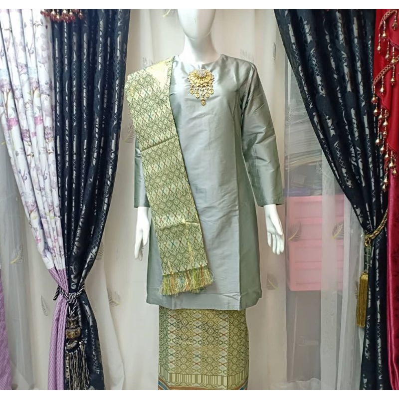 Jual *Set 3in1 Selendang Baju Kurung Melayu Original Butik | Shopee Indonesia