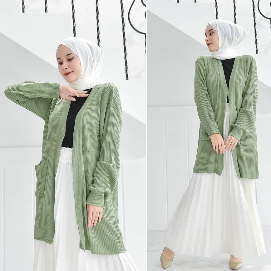 Jual LONG CARDIGAN RAJUT WANITA || CARDY RAJUT || BELLE OVERSIZE / CARDI OUTER / CARDY POLOS ...