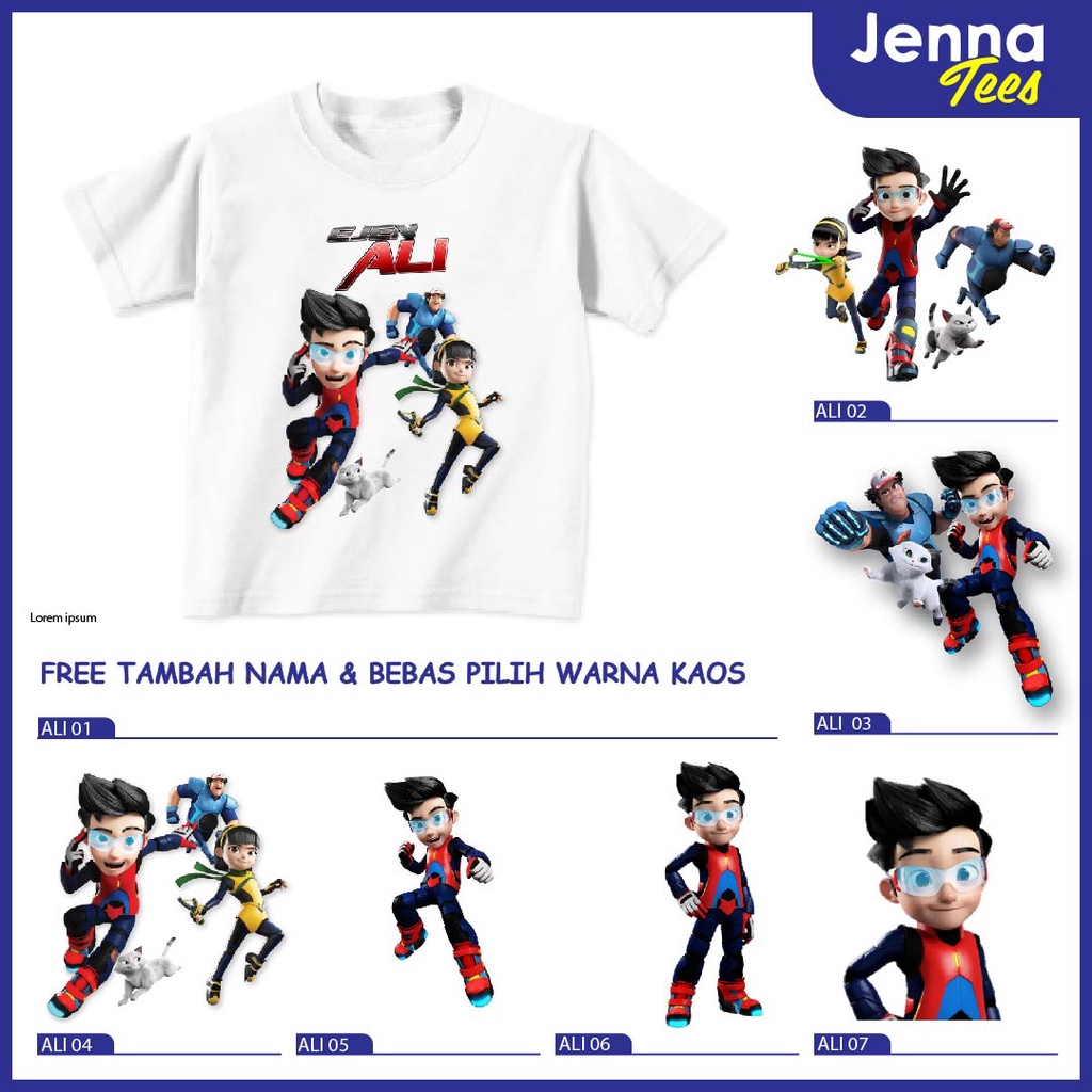 Jual Ejen Ali Agent Ali - Baju Kaos Anak dan Dewasa FREE Tambah Nama ...