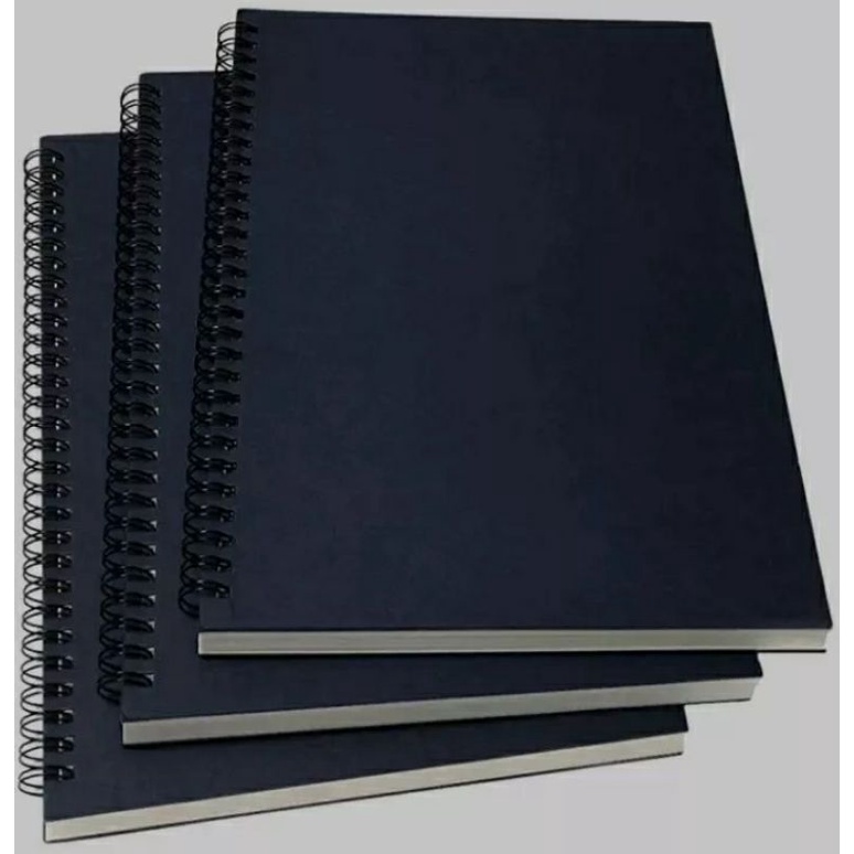 Jual Sketchbook black paper A6, A5, B5 / spiral sketchbook super black ...