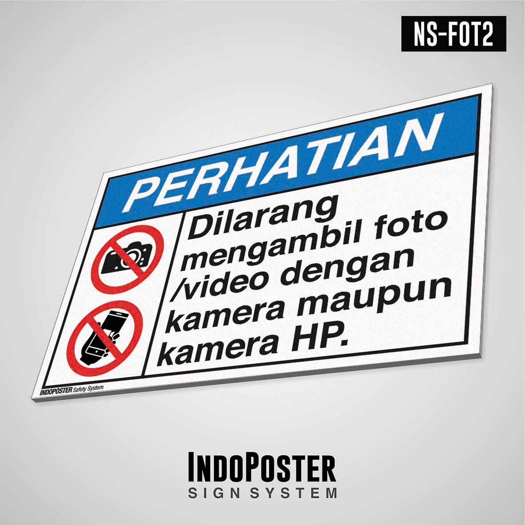 Jual Safety Sign Rambu K3 PVC ANSI Dilarang Mengambil Foto Dan Video ...