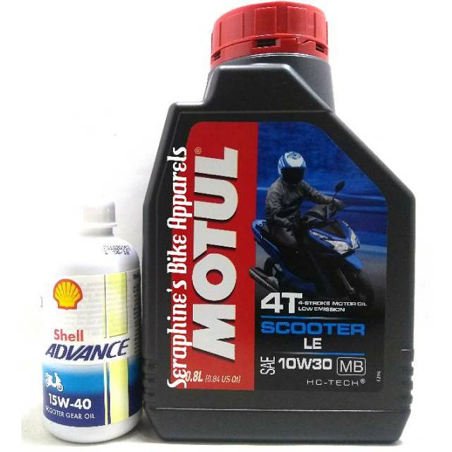 Jual PAKET OLI MOTUL SCOOTER LE 0.8L + SHELL ADVANCE SCOOTER GEAR ...