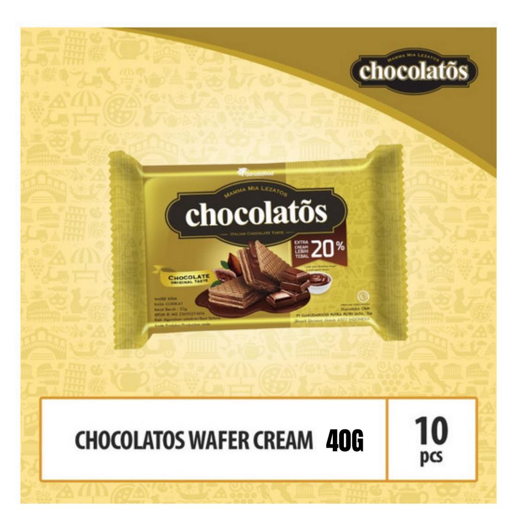 Jual Chocolatos Wafer Cream Rasa Coklat 40gr*10pcs / Chocolatos 1 ...