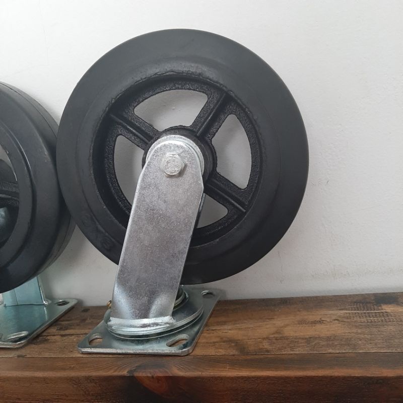 Jual RODA TROLLEY TROLI BESI LAPIS KARET 8 INCH HEAVY DUTY TIPE HIDUP ...