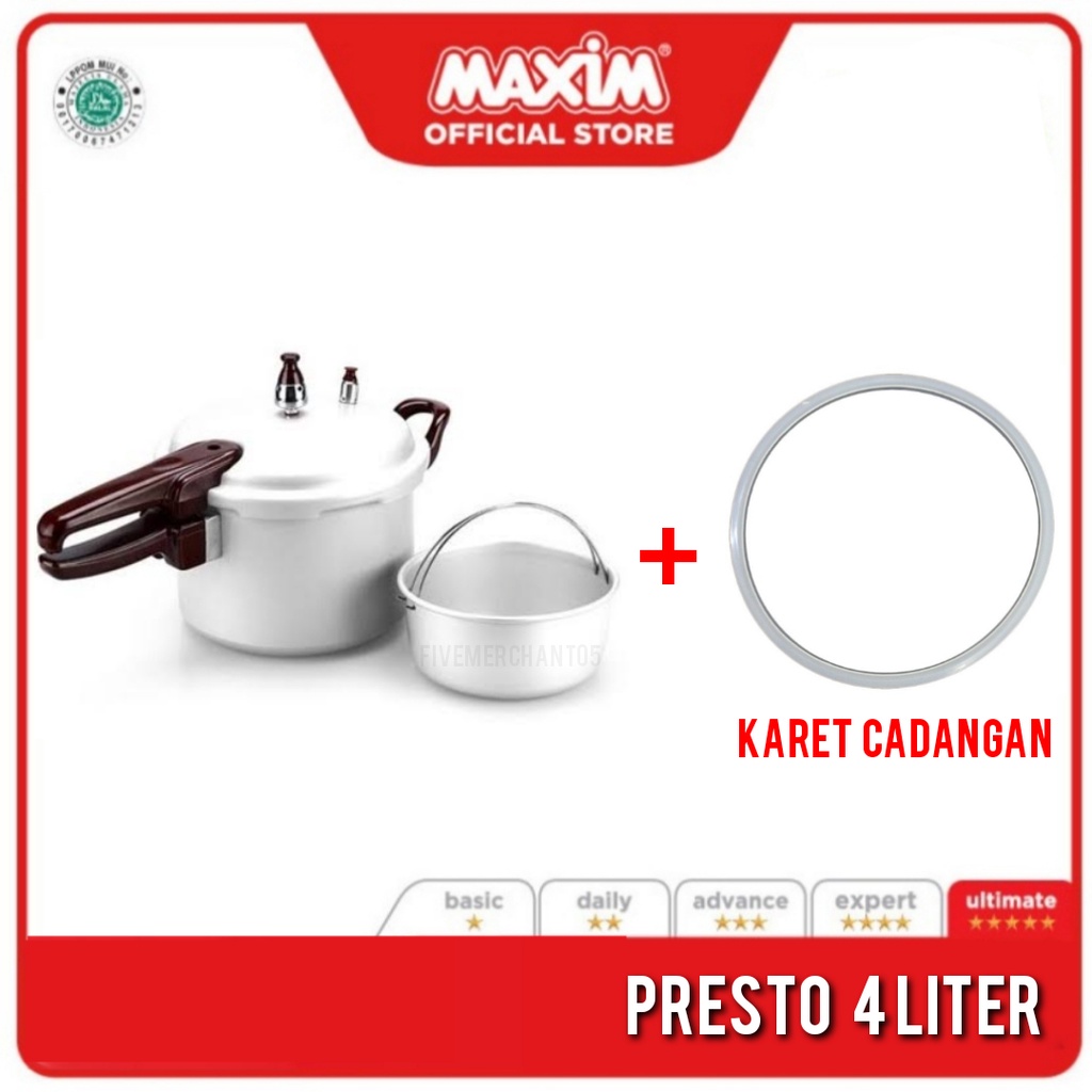 Jual Presto Maxim 4 Liter 20cm Maxim Pressure Cooker 4 Liter Panci Presto Maxim Alumunium Maxim ...