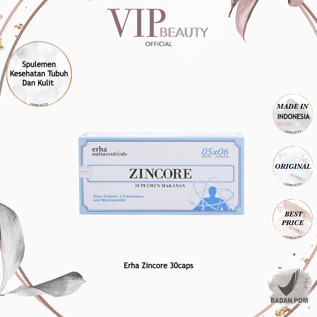 Jual ERHA Zincore 30caps | Shopee Indonesia