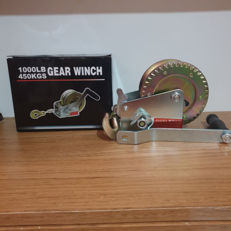 Jual katrol manual 1000lb wire rope gear winch 500 kg | Shopee Indonesia