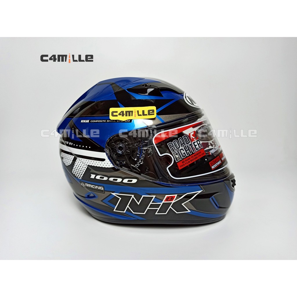 Jual HELM NHK GP1000 STAR BLUE METALIC SILVER DOUBLE VISOR FULL FACE ...