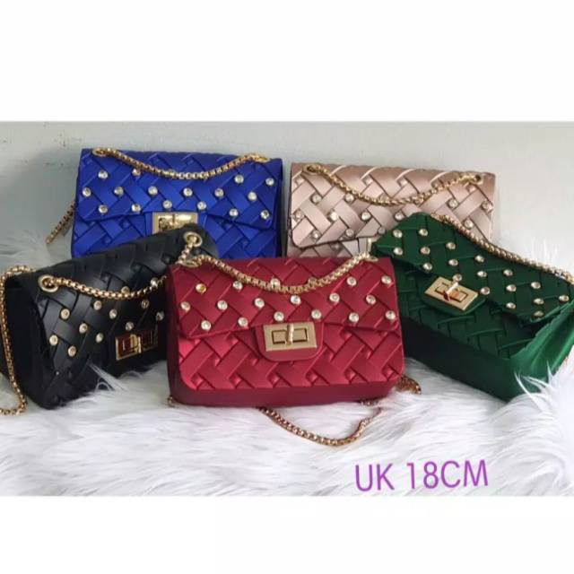 Jual Tas Jelly Matte Webe Anyam Diamond Mini Uk 18 cm | Shopee Indonesia