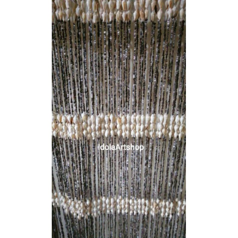 Jual Tirai gorden kerang hitam isi 20 lonjor | Shopee Indonesia