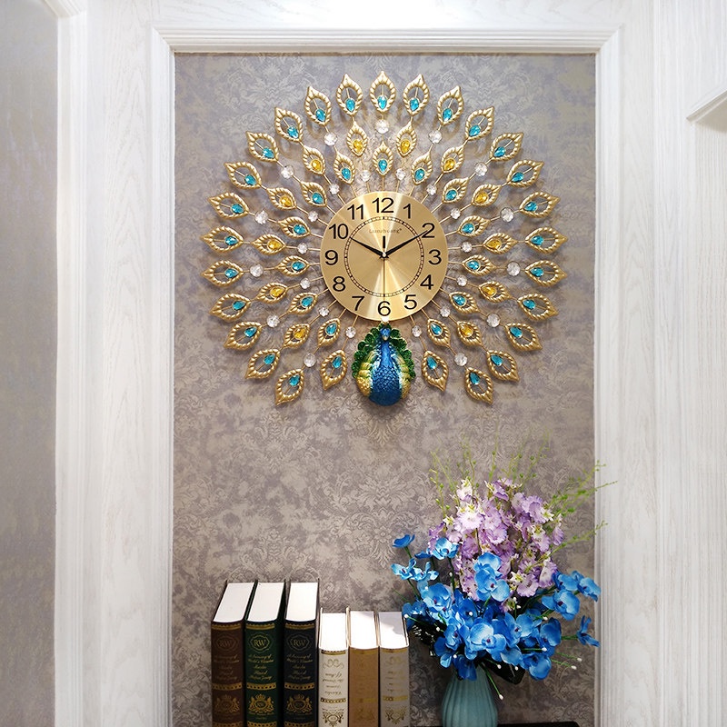 Jual Jam Dinding Luxury Mewah Diamond Peacock 60CM | Shopee Indonesia
