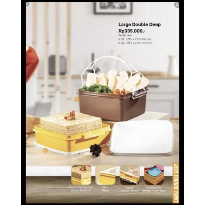 Jual Tupperware Rantang Besar 2 Susun Large Carry All Set @ 2 Liter ...