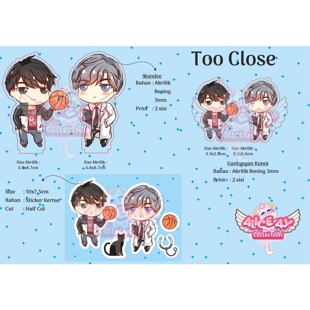 Jual Original Too Close Lin Tian Yu - Xu Ze - Manhwa Standee Keychain ...