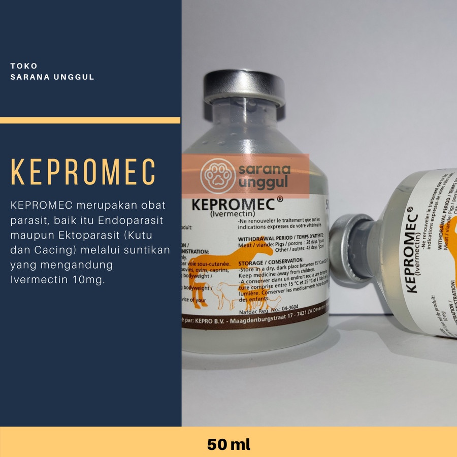 Jual KEPROMEC HOLLAND Injeksi 50 ml Obat Kutu, Scabies, Gudig, & Cacing ...