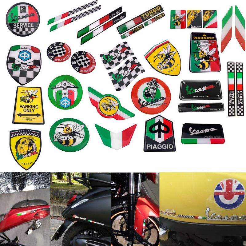 Jual 3D Motorcycle Decal Italy Stickers For Piagio VESPA | Shopee Indonesia
