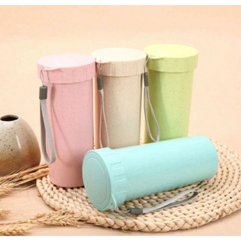 Jual BOTOL MINUM JERAMI GANDUM WHEAT STRAW GELAS AIR PORTABLE | Shopee ...