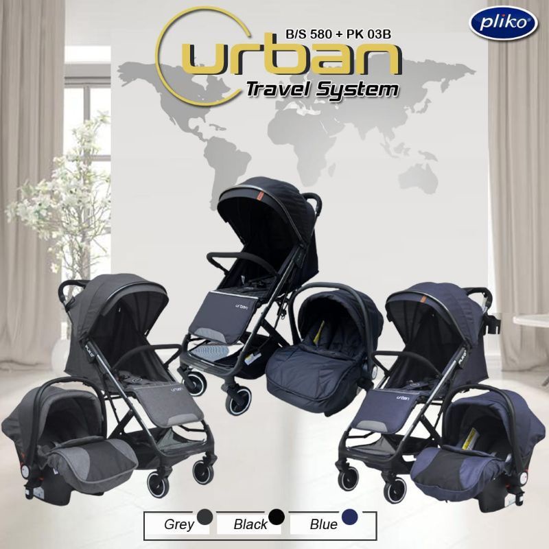 Jual Stroller Bayi Pliko Urban Bs 580 Ts Travel System / Stroller Fico ...