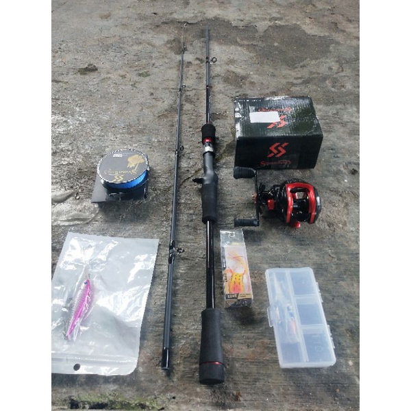 Jual Baitcasting pancing set lengkap ( free sticker ) | Shopee Indonesia