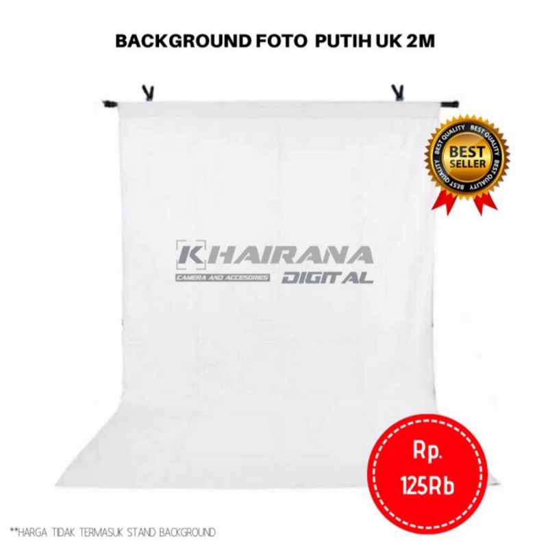 Jual Kain Background Backdrop layar latar Foto Putih 2x2.3meter ...