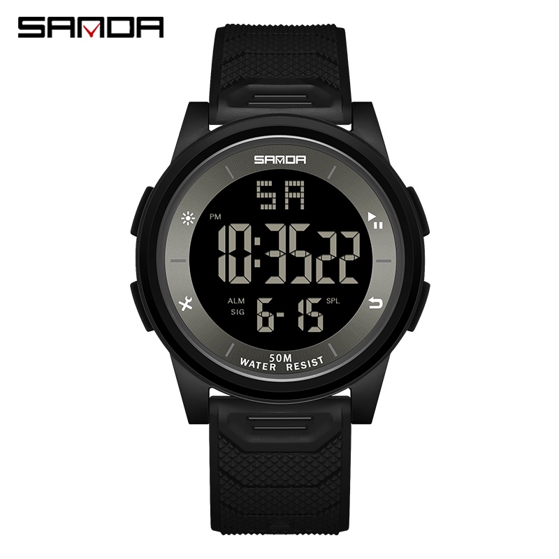 Jual SANDA 6107 Jam Tangan Pria Wanita Digital EL Backlight Sport Watch Anti Air | Shopee Indonesia