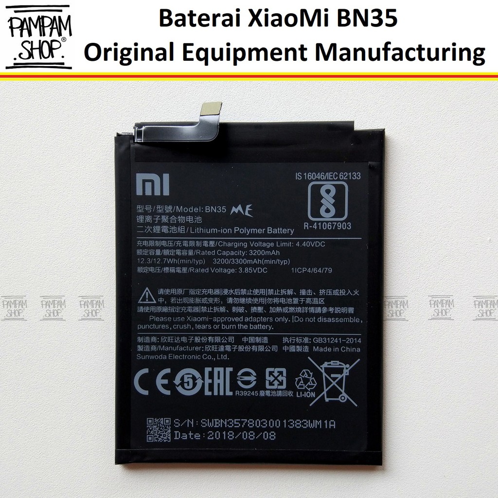 Jual Baterai XiaoMi BN35 Redmi 5 Original OEM Battery Batrai Batre BN ...