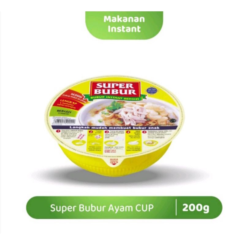 Jual Super Bubur Sachet 45gr / Cup 64gr - Bubur Instan Ayam / Abon ...