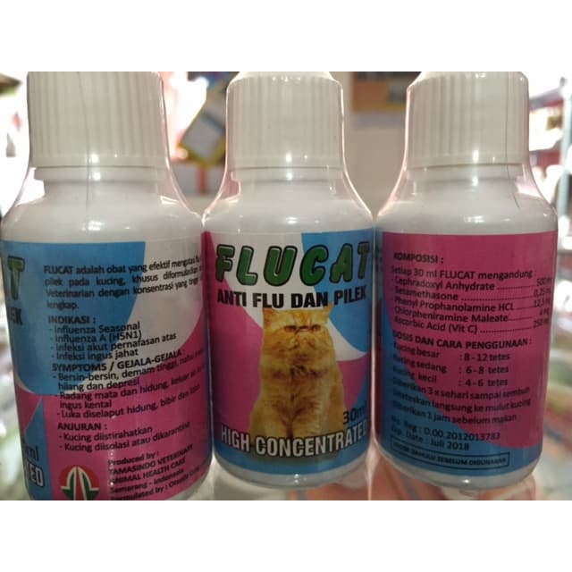 Jual obat Tetes Flu kucing (Pilek bersin batuk) Formulasi Jepang FLUCAT ...