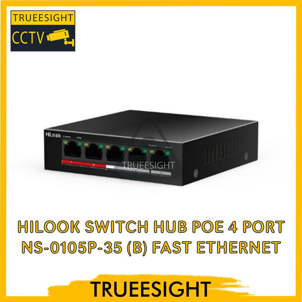 Jual HILOOK Switch Hub POE 4 Port NS 0105P 35 B Fast Ethernet Unmanaged | Shopee Indonesia