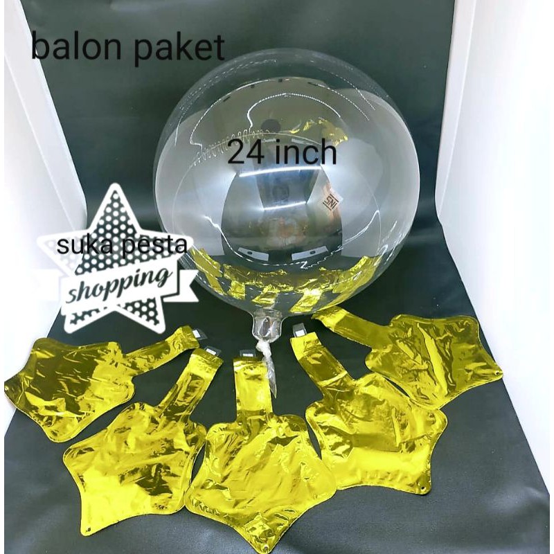 Jual PAKET BALON PVC 24 INCH 1 PCS DAN BALON LOVE MINI GOLD 5 PCS ...