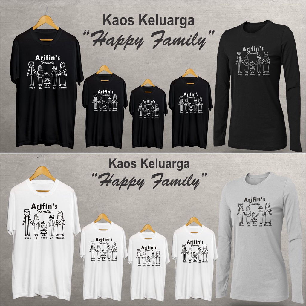 Jual Baju Kaos Couple Keluarga Kekinian, Kaos Keluarga Happy Family | Shopee Indonesia