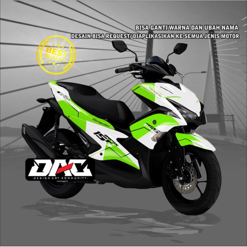 Jual Decal Full body grafis simple yamaha aerox hijau putih | Shopee ...