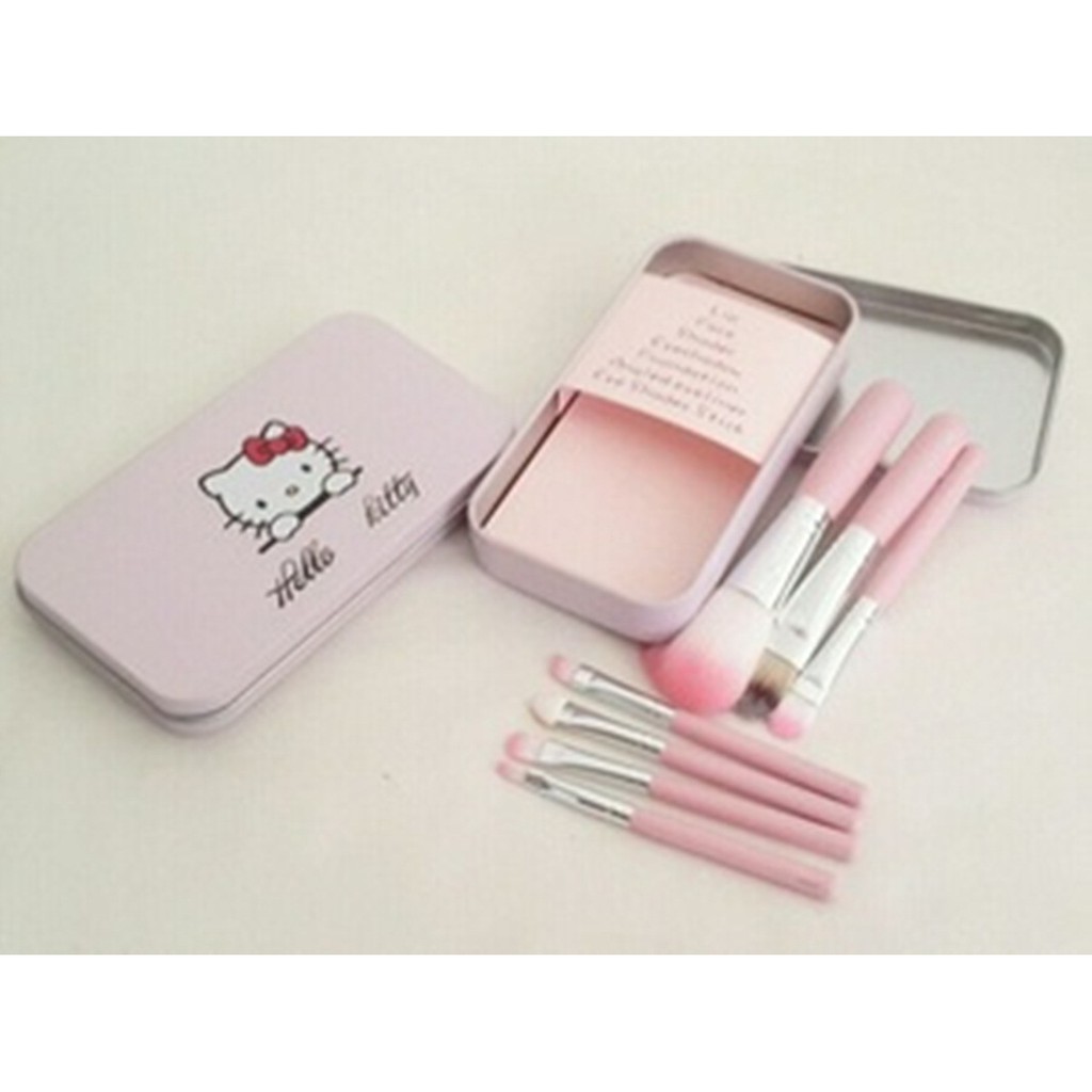 Jual HELLO KITTY MAKE UP BRUSH SET 7 IN 1 | Shopee Indonesia