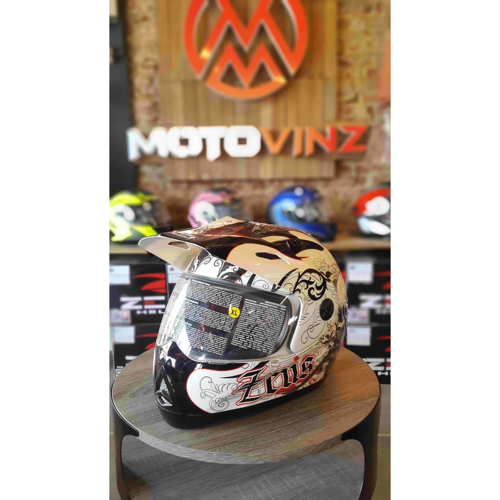 Jual Helm Motocross Zeus Helm Full Face 2100B White E13 White Original ...