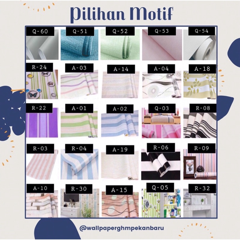 Jual [GHM STORE] WALLPAPER DINDING STICKER MOTIF GARIS DAN POLOS/ WALL ...