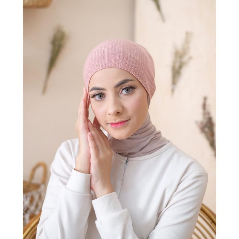 Jual Inner Rajut Hijab 1 Warna Bandana Hijab Rajut | Shopee Indonesia