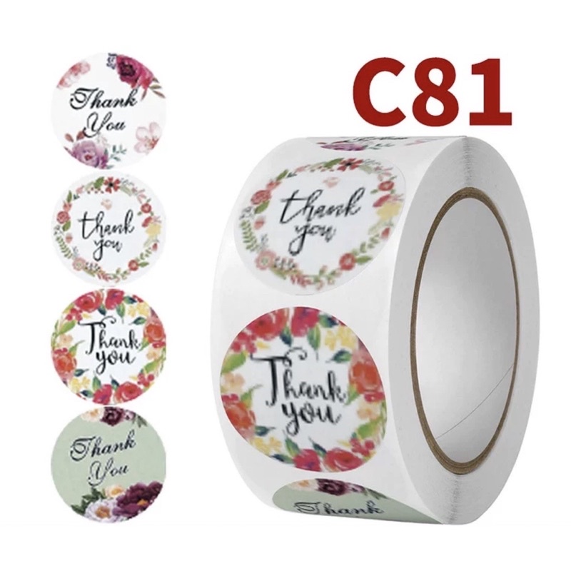 Jual STIKER SEGEL THANK YOU KOTAK KUE ROTI / STIKER THANK YOU COLORFULL ...