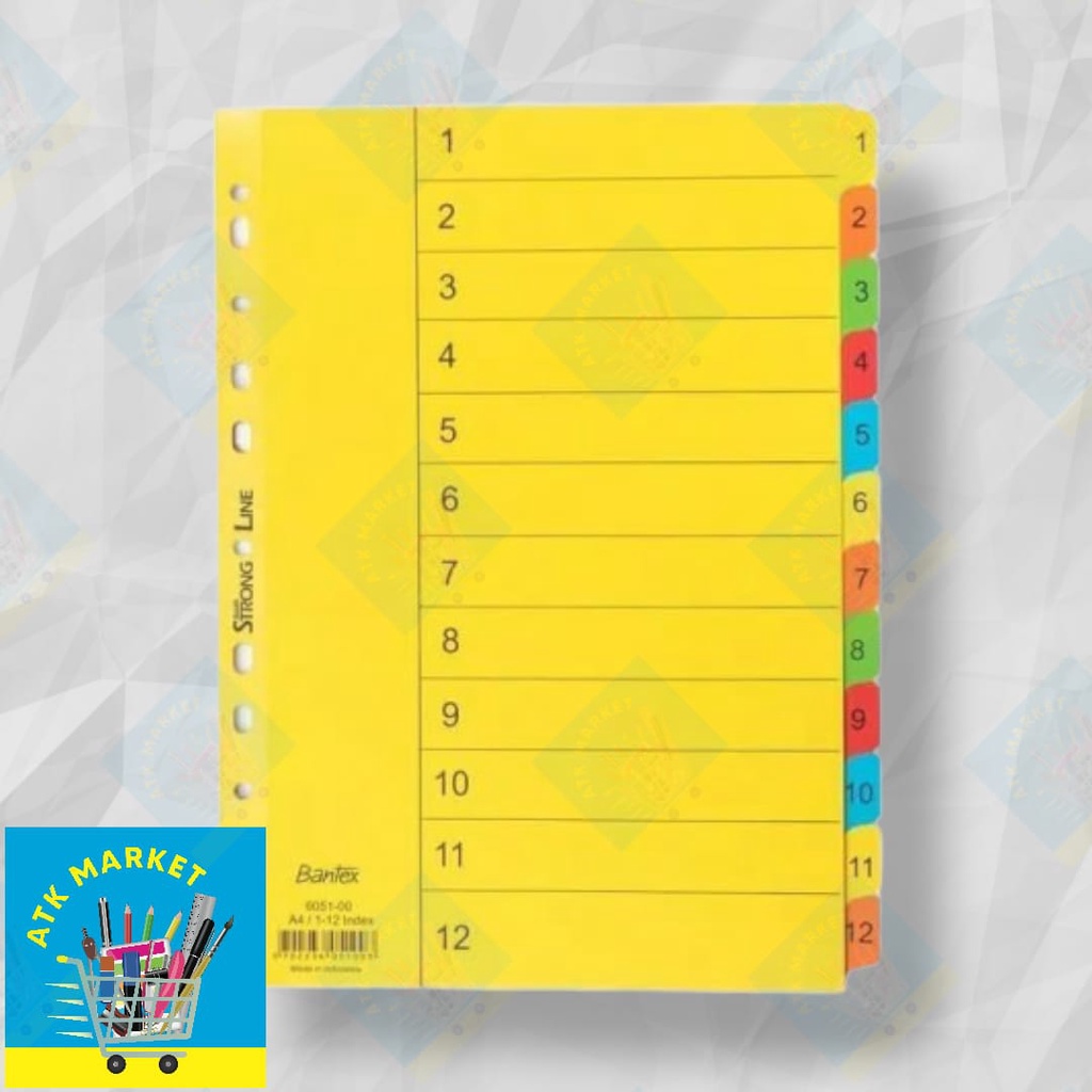 Jual DIVIDER BANTEX A4 12 PAGES 6051 / BINDER A4 BANTEX / PEMBATAS FILE ...