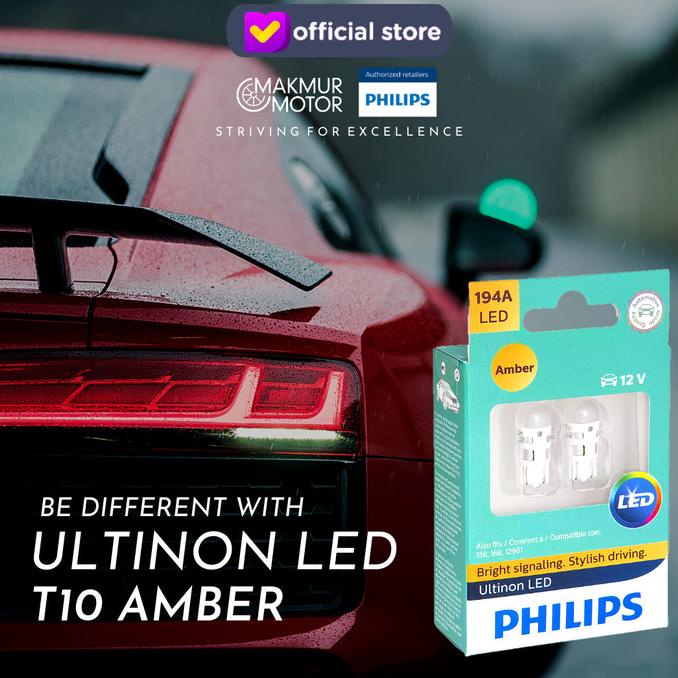 Jual PHILIPS T10 W5W Ultinon LED AMBER ( KUNING ) | Shopee Indonesia