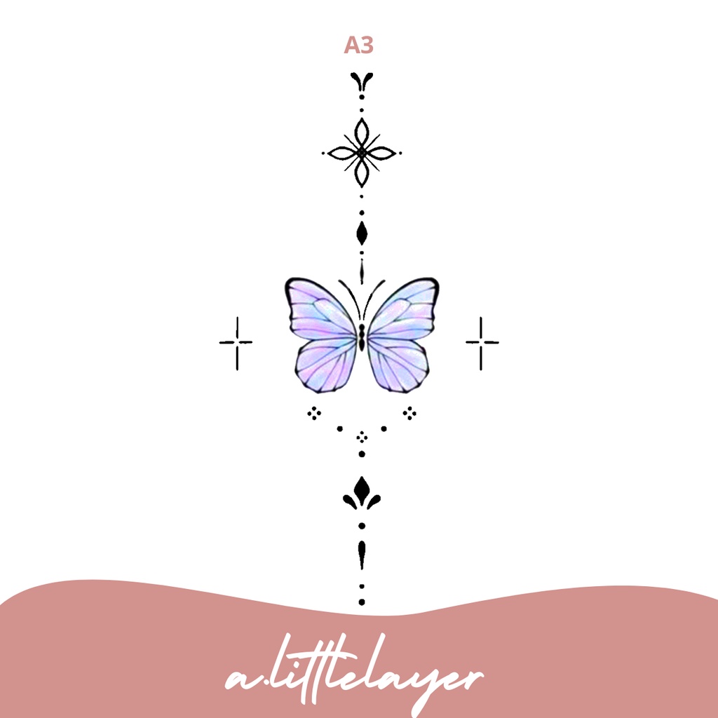 Jual Aesthetic Butterfly tattoo tato kupu-kupu nevertheless tattoo ...