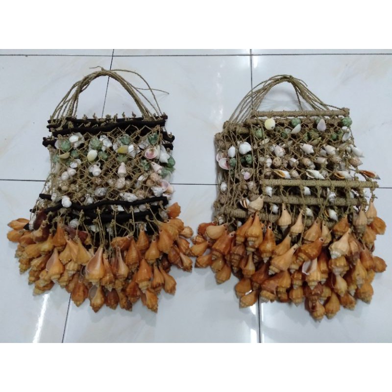 Jual HIASAN DINDING JARING KERANG RAJUT TALI RAMI | Shopee Indonesia