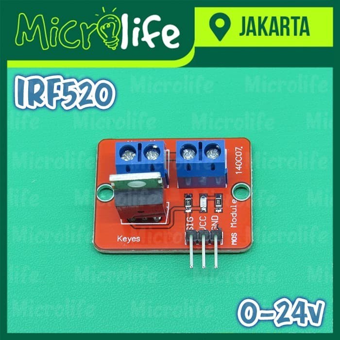 Jual Mosfet IRF520 0 - 24v 5A Motor Solenoid LED Driver Module | Shopee ...