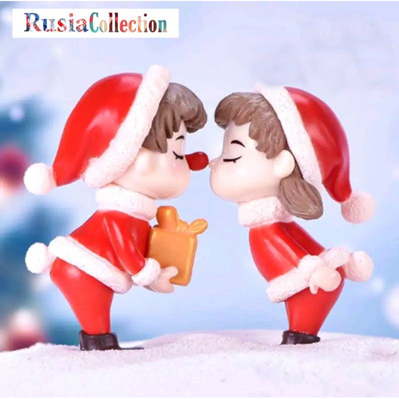 Jual MINIATUR COUPLE NATAL WEDDING MERRY CHRISTMAS MINIATUR PASANGAN ...
