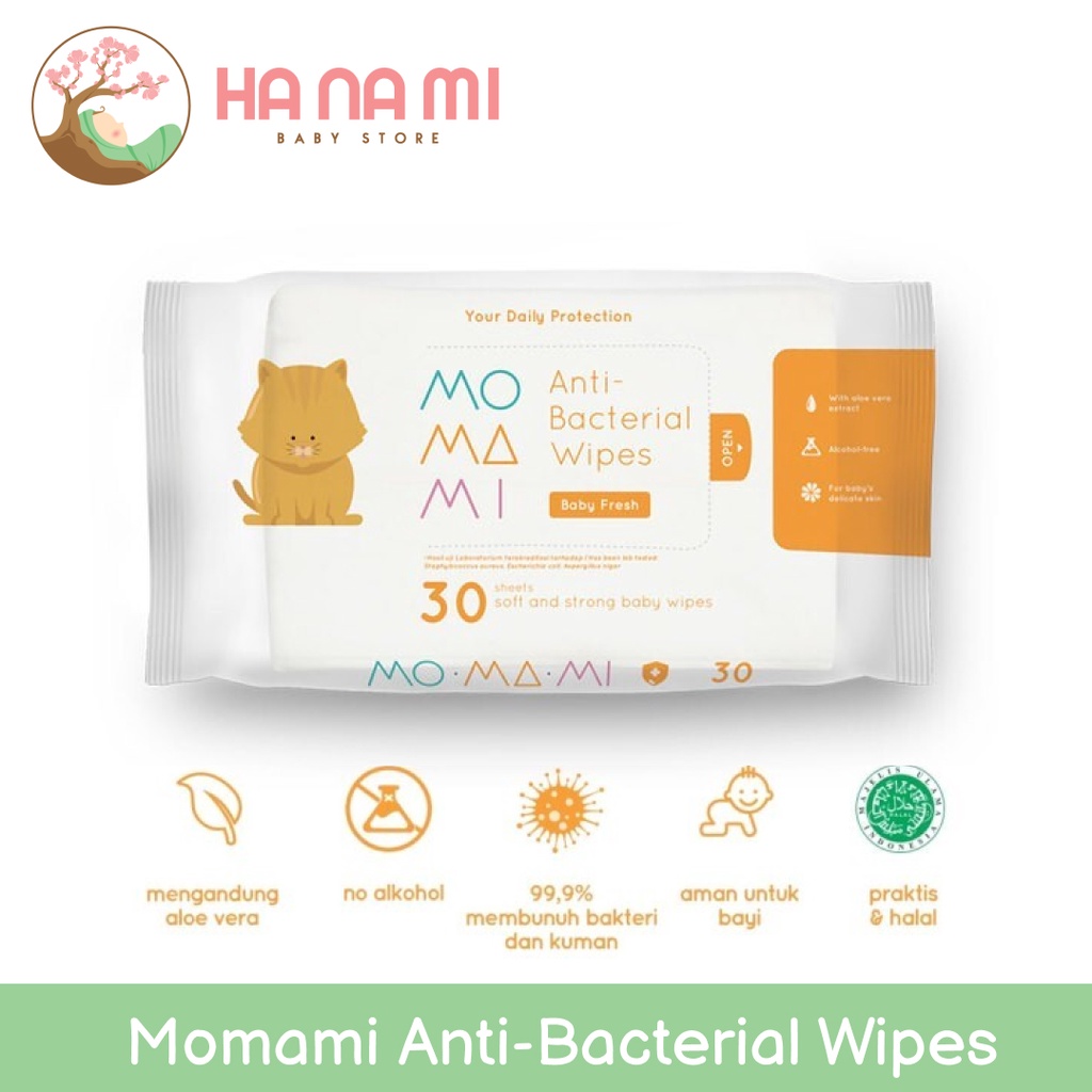 Jual Momami Antibacterial Wipes - Tissue Basah | Shopee Indonesia