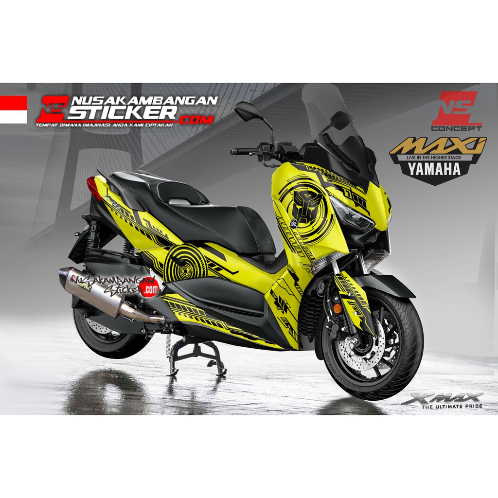Jual Decal Sticker Yamaha Xmax Techno Kuning | Shopee Indonesia