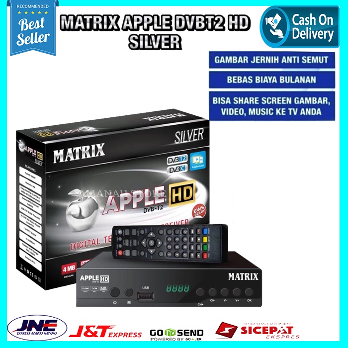 Jual Receiver TV Digital DVBT2 Matrix Apple Silver HD | Shopee Indonesia