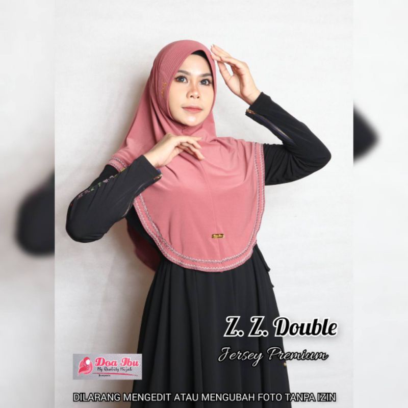 Jual Original doa ibu/jilbab liz zig zag double/jersey premium | Shopee ...