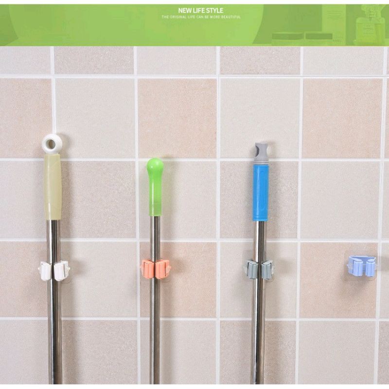 Jual Rak sapu pel Gantungan Dinding Multifungsi untuk Sapu hook tempel ...