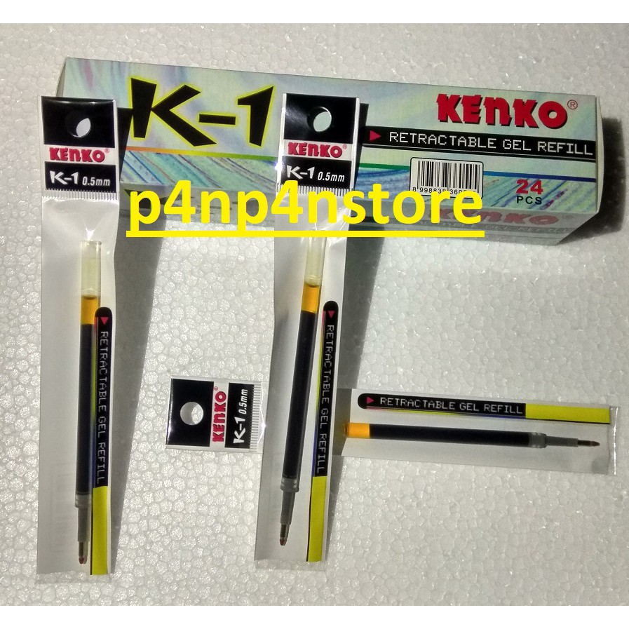 Jual [ 1 BOX ] Refill Gel Pen K-1 KENKO / Retractable Gel 0,5mm ...